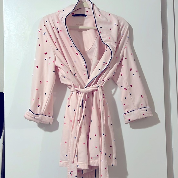 kate spade | Intimates & Sleepwear | Kate Spade Pink W Hearts Robe ...